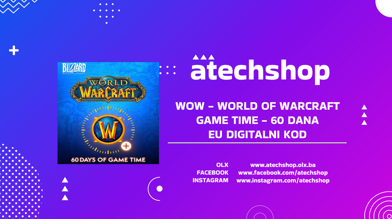 WOW World of Warcraft Game Time Card KEY KOD / 60 DANA - Ostalo - OLX.ba