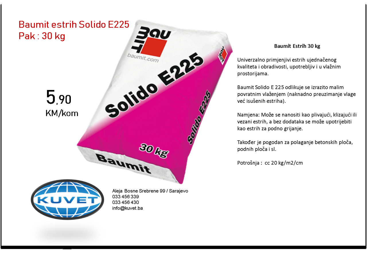 Baumit Estrih 30 kg Solido E225 - Ostalo - OLX.ba