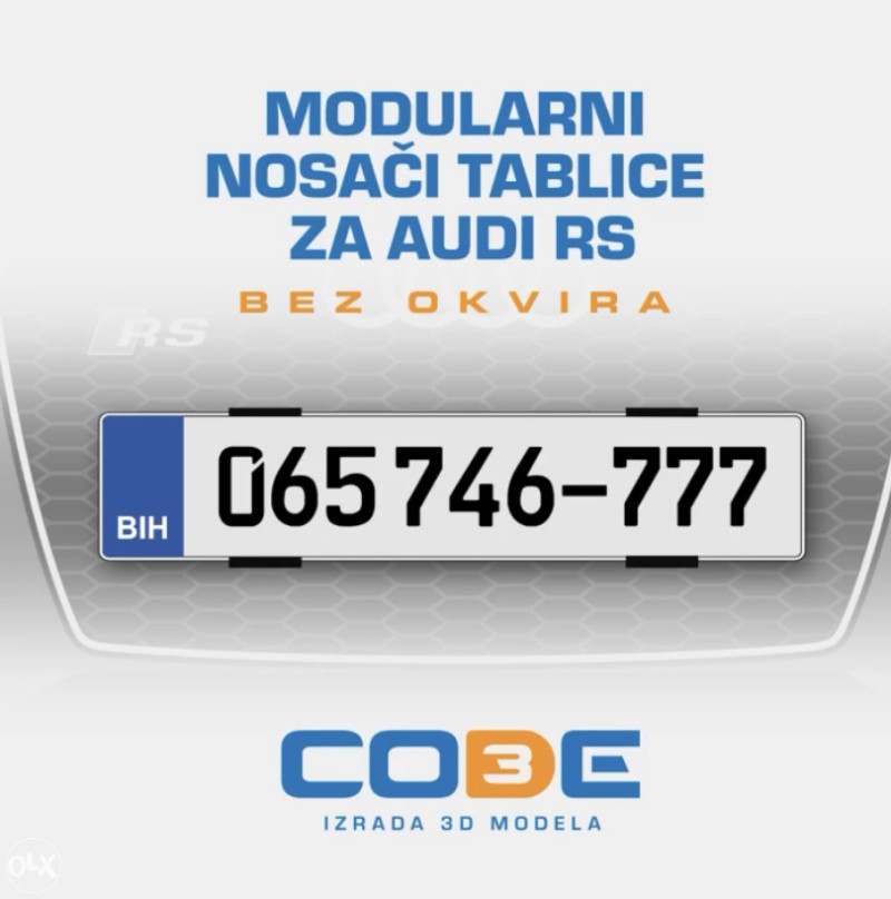 Audi RS modularni sakriveni nosač okvir držač tablice za tablicu ...
