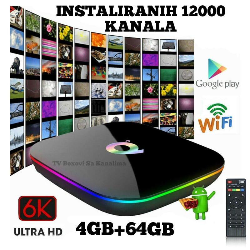 Android TV BOX 8GB 128GB Q+ Instalirani Kanali Kodi IPTV - TV boxovi ...