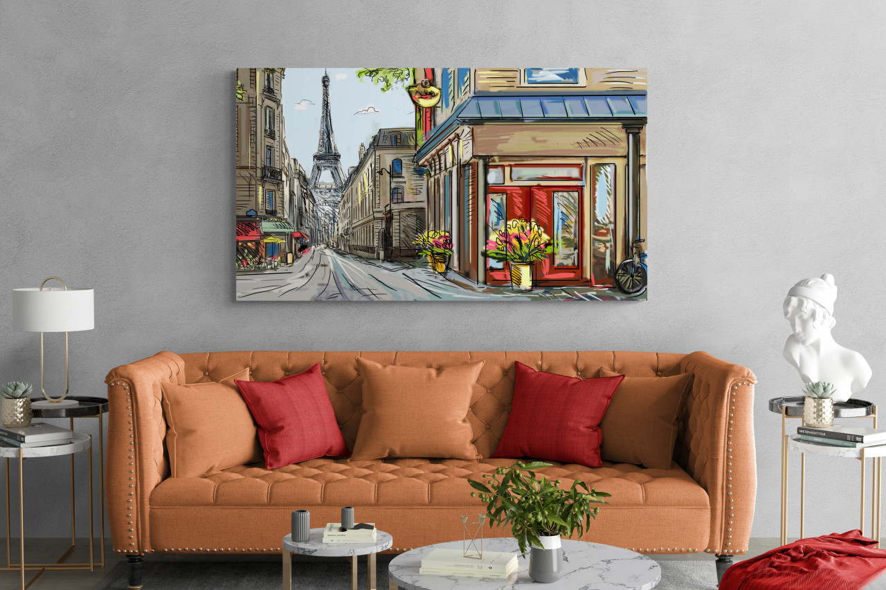 Canvas slika - Stara ulica u Parizu, Retro, Francuska - Canvas slike ...