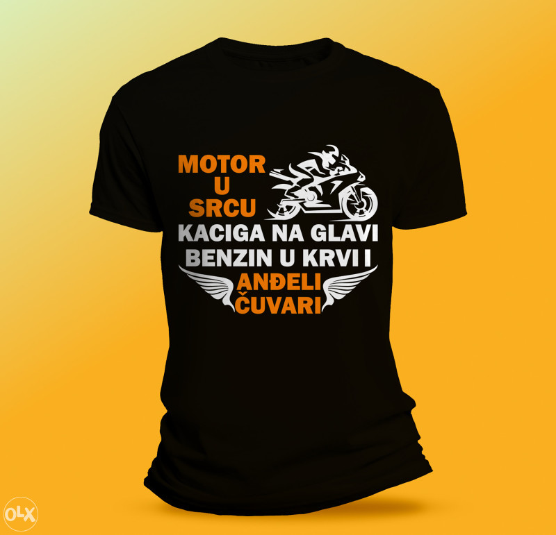 majice sa natpisom motor u srcu - Odijela i majice - OLX.ba
