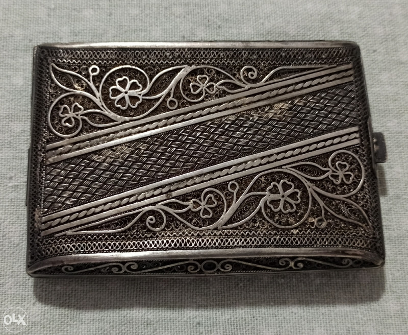 Stara srebrna tabakera za cigarete - srebro filigran - Tabakere - OLX.ba