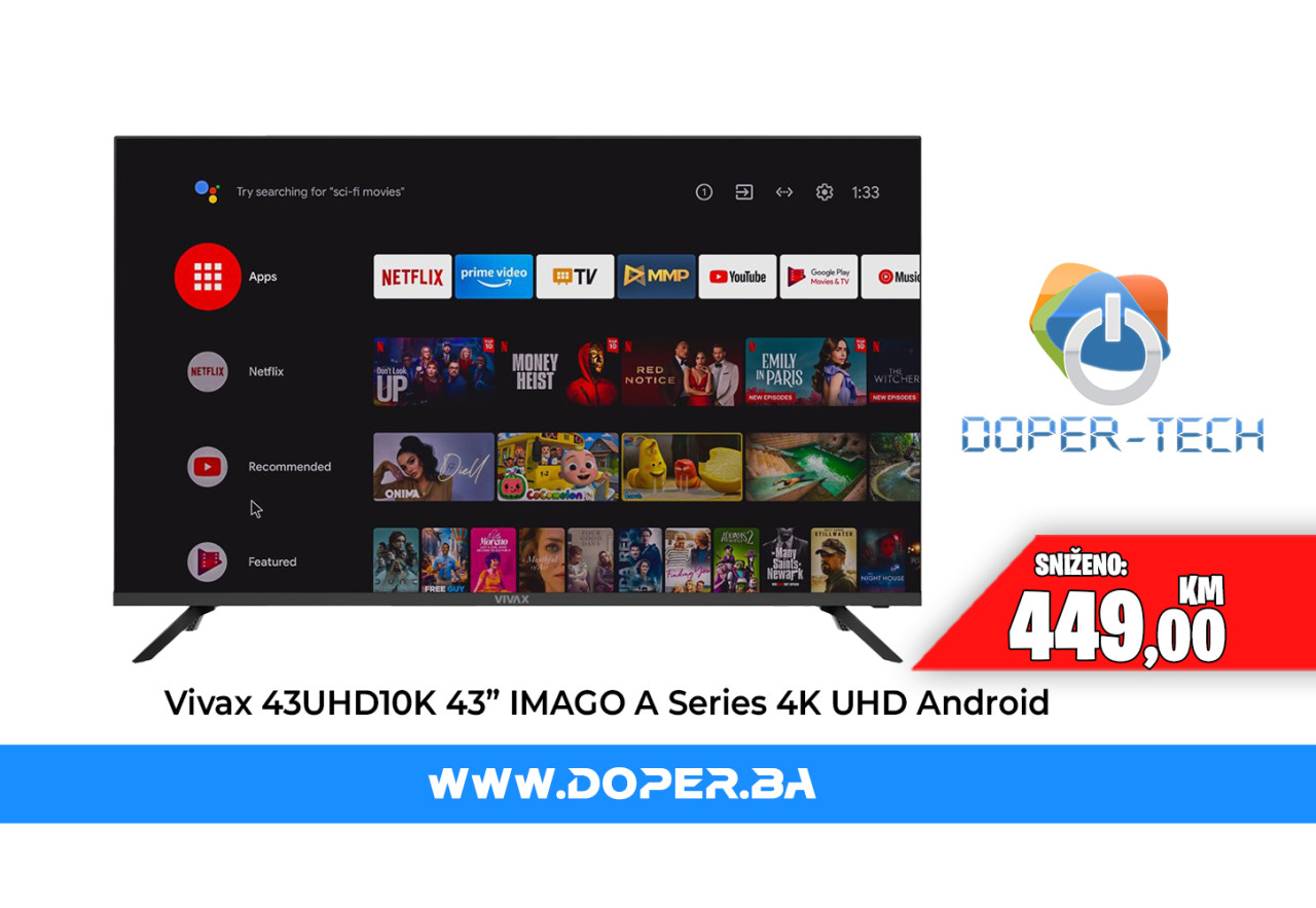 TV Vivax 43UHD10K 4K 43'' Android DOPER-TECH - LED LCD - OLX.ba