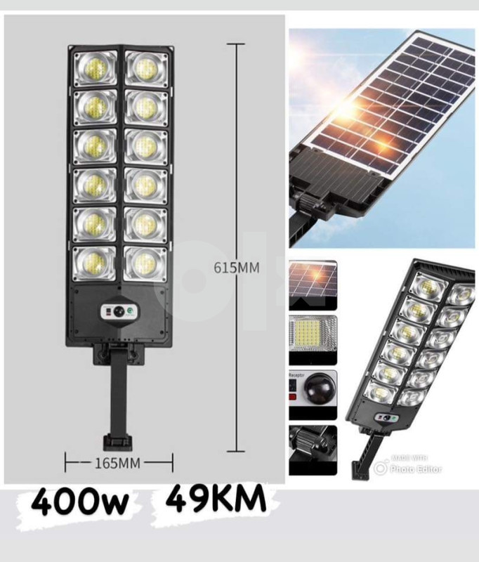 Ulicna solarna lampa 400w sa senzorom pokreta - Solarna rasvjeta - OLX.ba