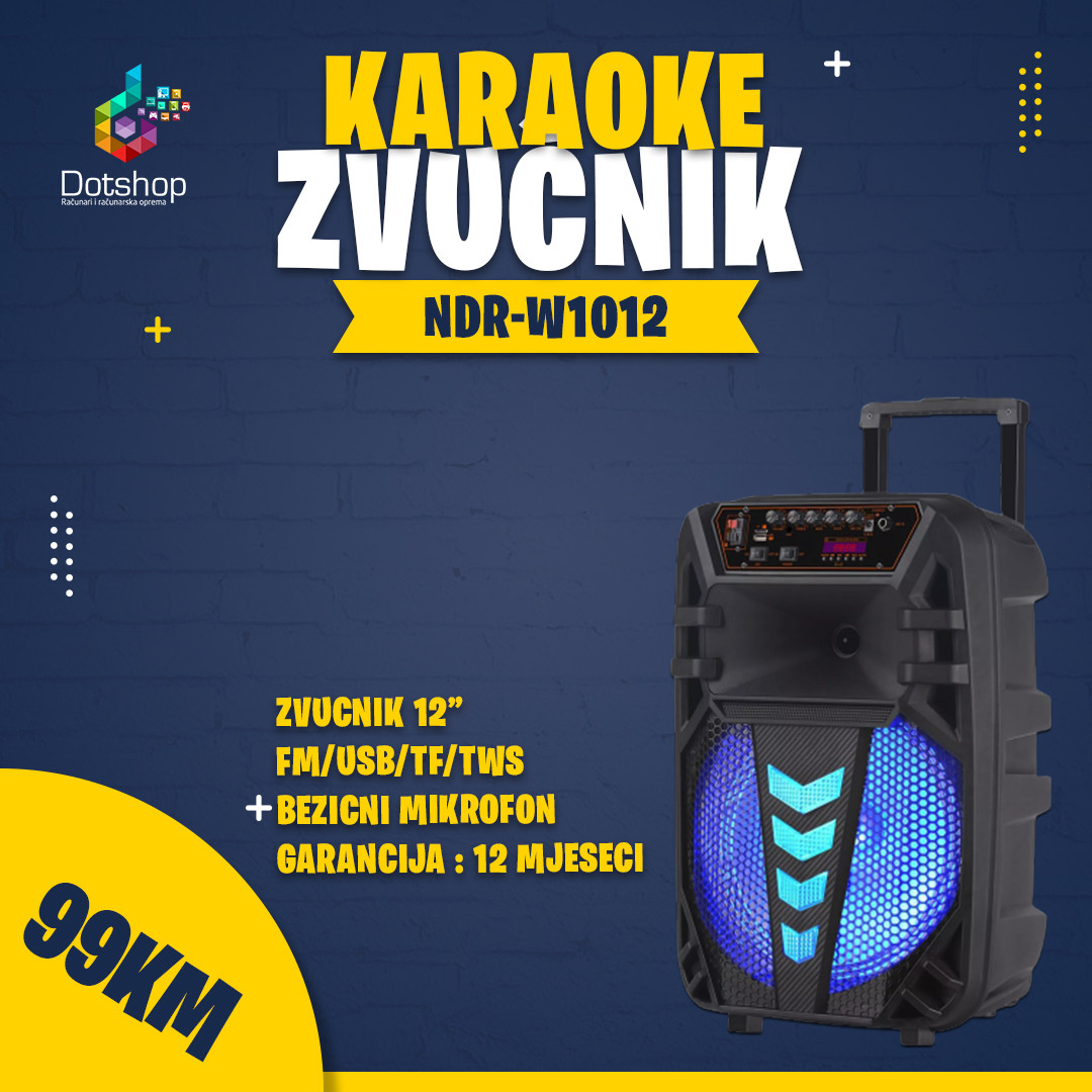 Zvucnik Karaoke Bluetooth NDR-W1012 - Bluetooth zvučnici - OLX.ba