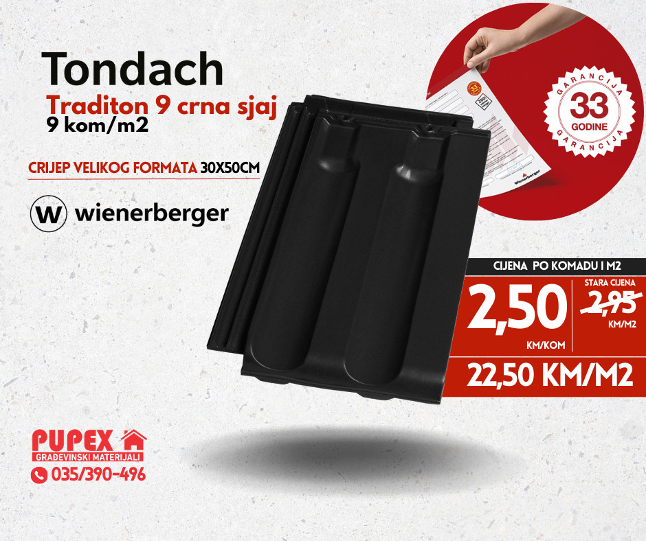 TONDACH TRADITON 9 CRNA SJAJ (BIVŠI JUPITER) - Crijep - OLX.ba