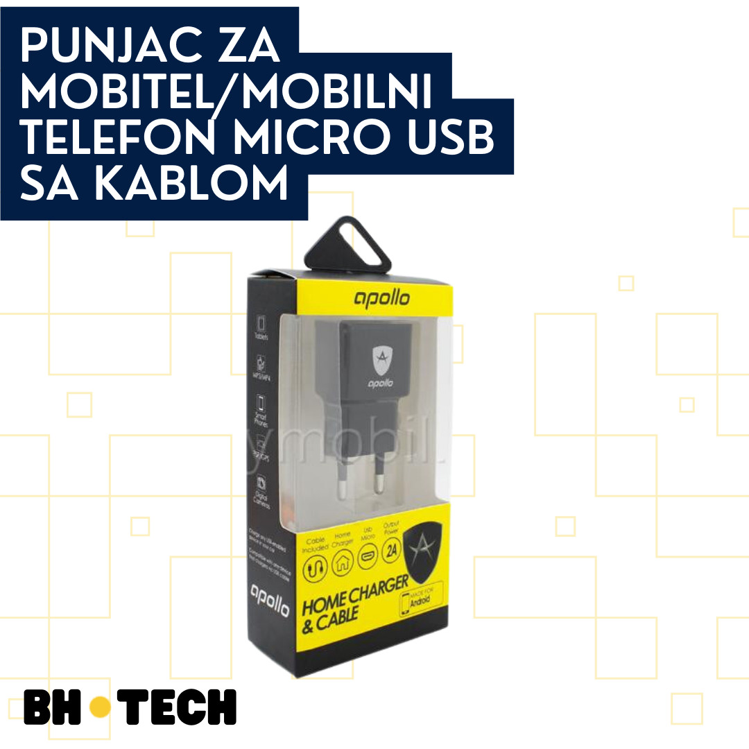 PUNJAC ZA MOBITEL/MOBILNI TELEFON MICRO USB SA KABLOM - Punjači - OLX.ba