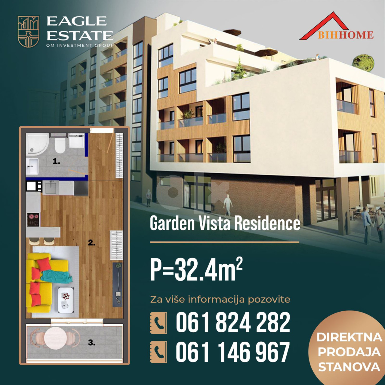 NOVOGRADNJA, jednosoban stan, Zenica, Brist - Stanovi - OLX.ba