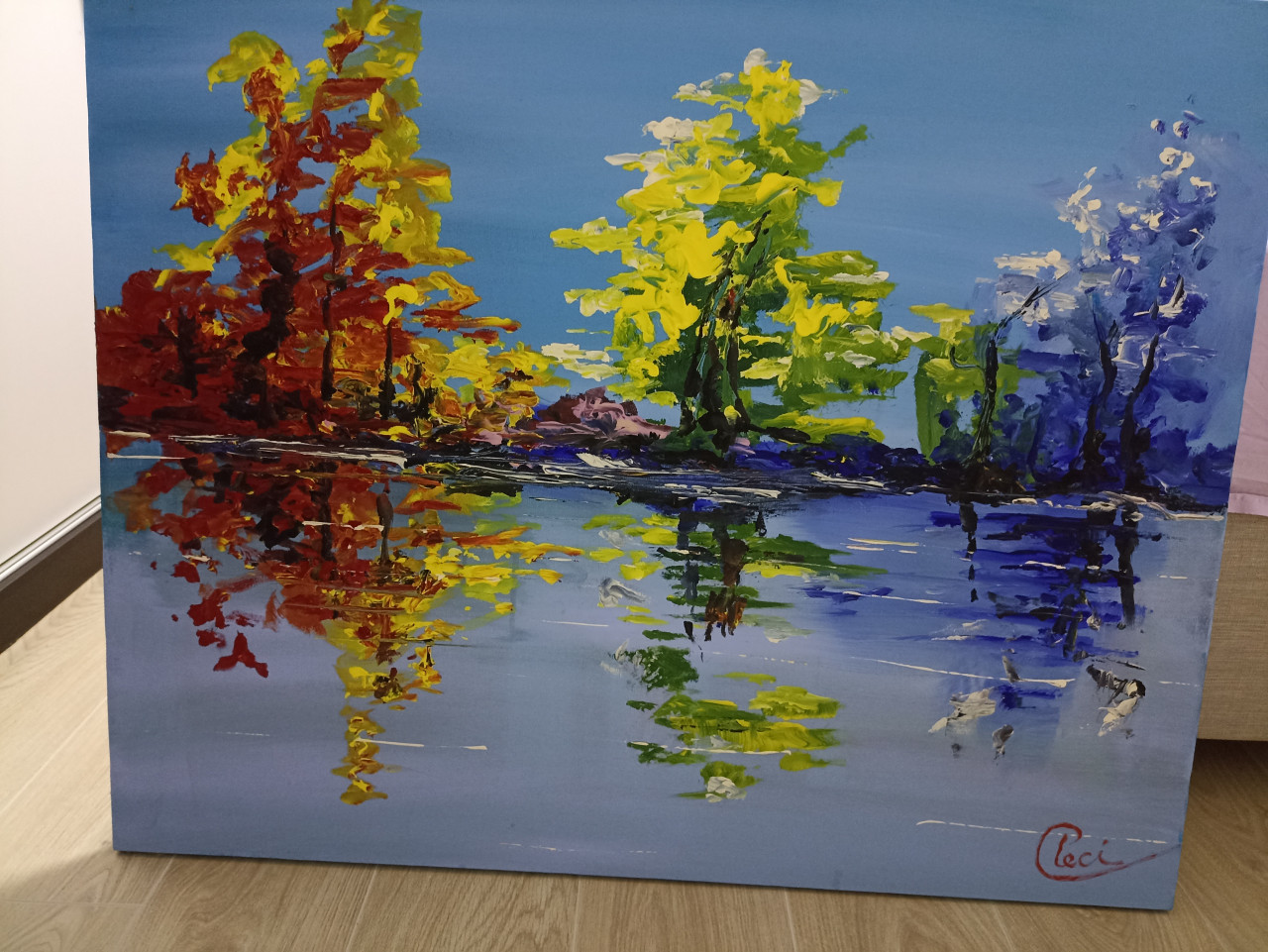 Umjetnicka slika "odraz u vodi"" - Umjetničke slike - OLX.ba