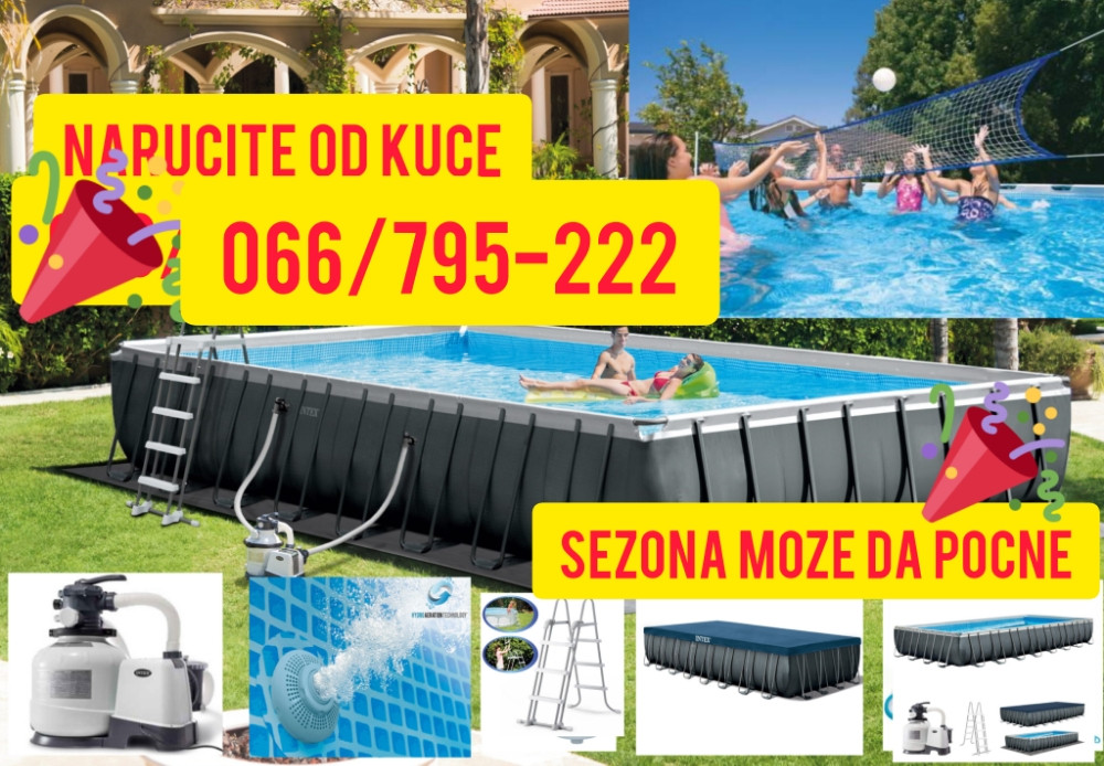 BAZEN INTEX 975X488X132 PJESCANA PUMPA - 066/795-222 - Bazeni - OLX.ba
