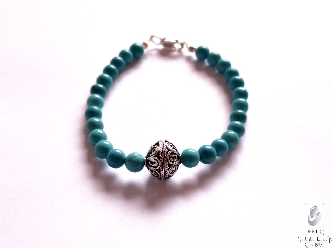 Narukvica srebro 925 srebrena zenska tirkiz tirkizna - Narukvice - OLX.ba