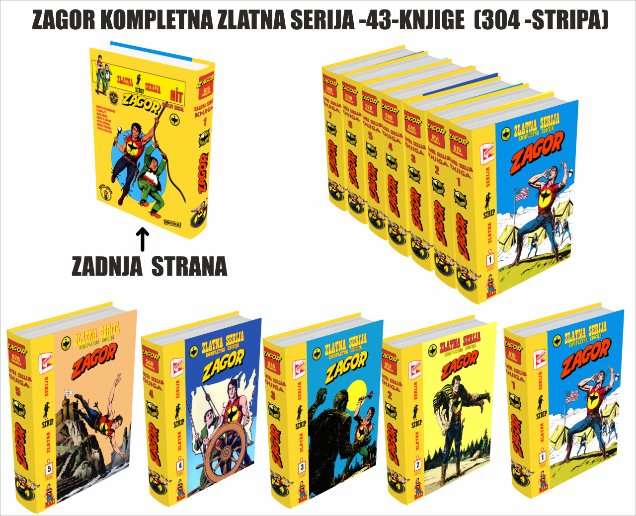 ZAGOR ZLATNA SERIJA KOMPLET 43 KNJIGE HC (304 KOMADA) - Stripovi - OLX.ba