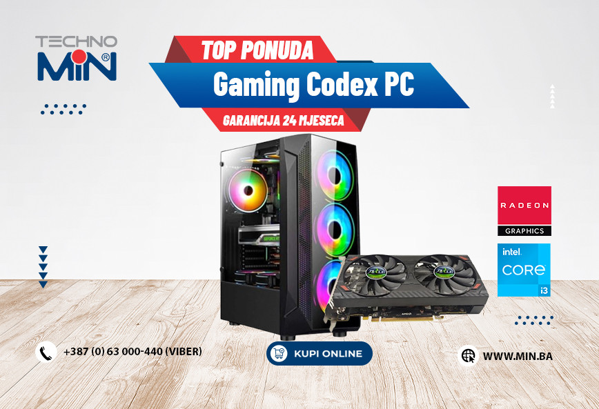 Gaming Codex, i3 12100F/16/480SSD/RX5500XT-8GB - Desktop Računari - OLX.ba