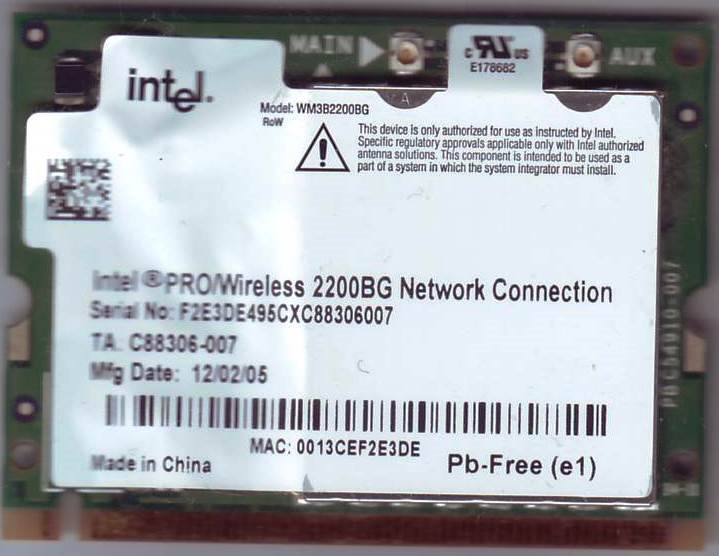 Intel PRO Wireless 2200BG Network Connection - Ostalo - OLX.ba