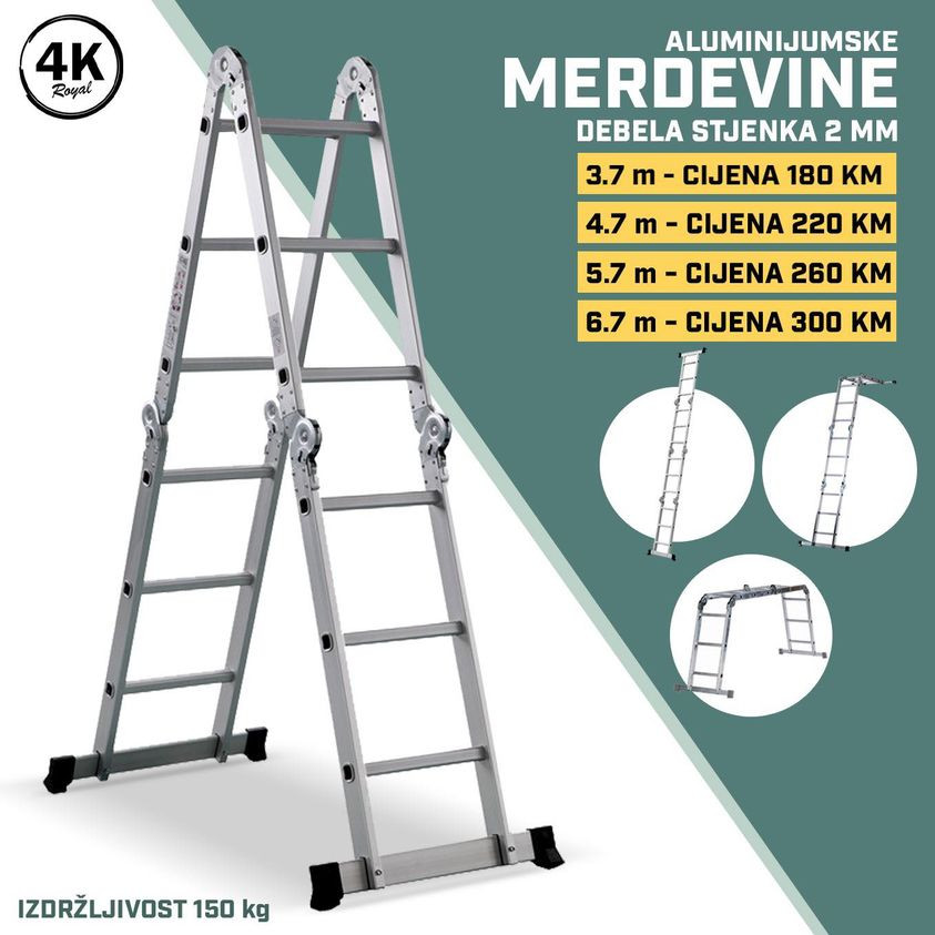 Aluminijske ljestve lotre merdevine alu - Ljestve - OLX.ba