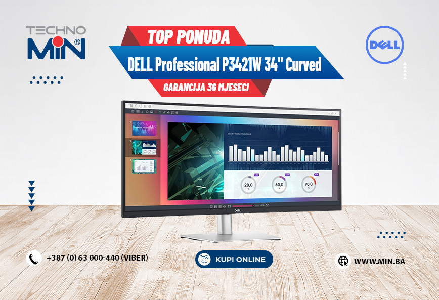 DELL Professional P3421W 34" Curved 3440x1440 IPS 21:9 - Monitori - OLX.ba
