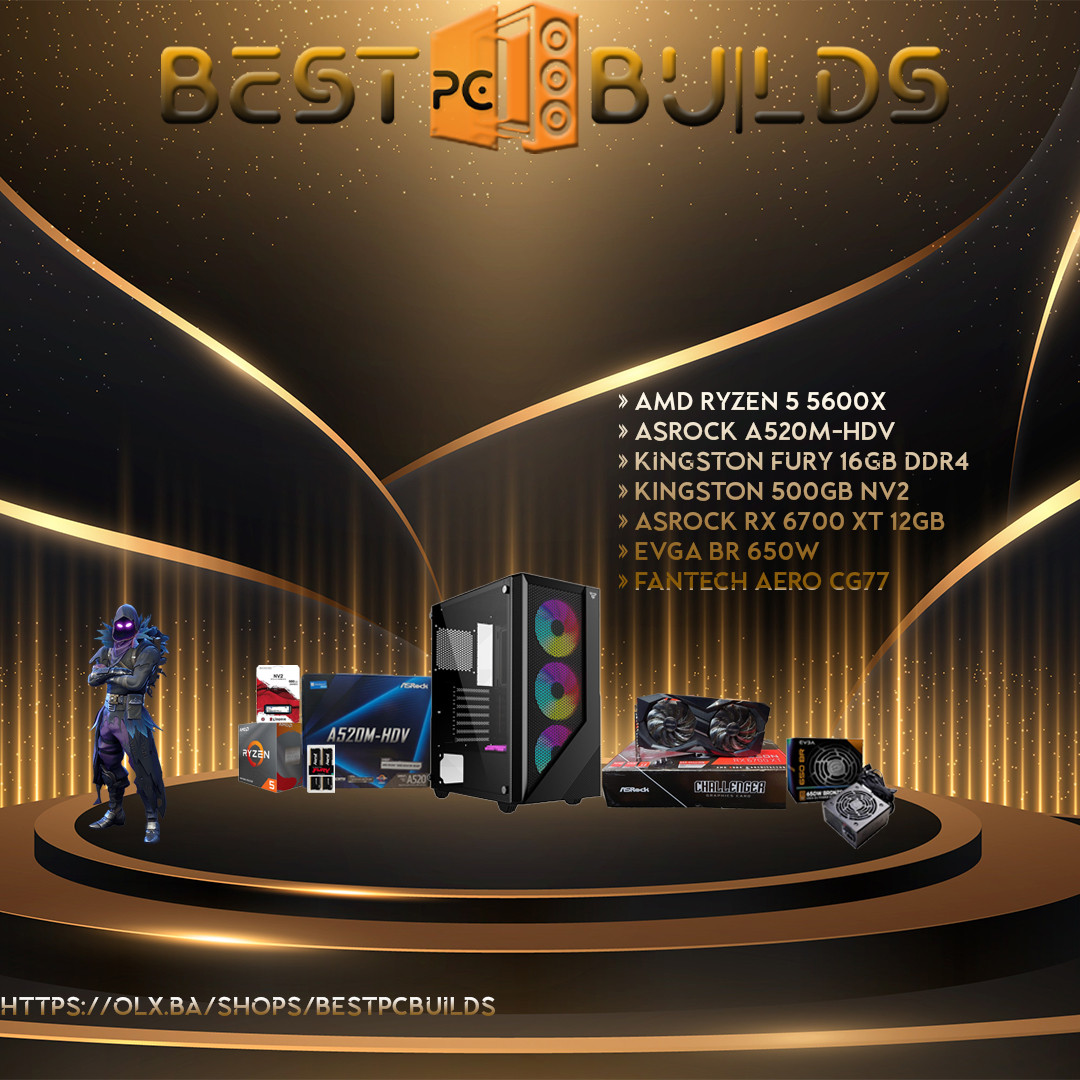 AMD RYZEN 5 5600x / RX 6700 XT 12GB / FANTECH CG77 - Desktop Računari ...