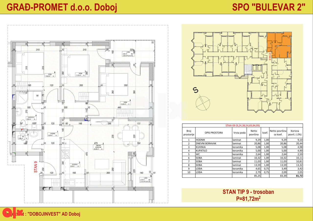 Stan Doboj 81.72m2 - Stanovi i apartmani - OLX.ba