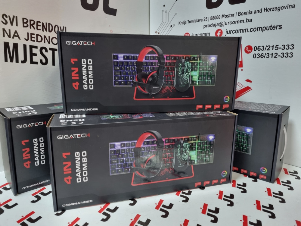 GIGATECH COMMANDER 4U1 GAMING COMBO SET - Tastatura/Miš set - OLX.ba