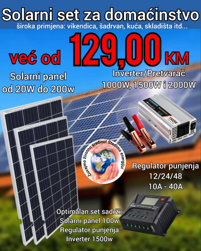 SOLARNI SET ZA DOMAĆINSTVO - Solarna oprema - OLX.ba