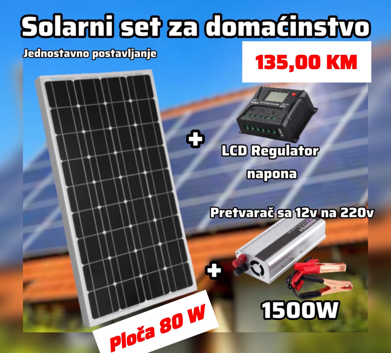 SOLARNI SET ZA DOMACINSTVO KOMPLET SOLARNI SET - Solarna oprema - OLX.ba