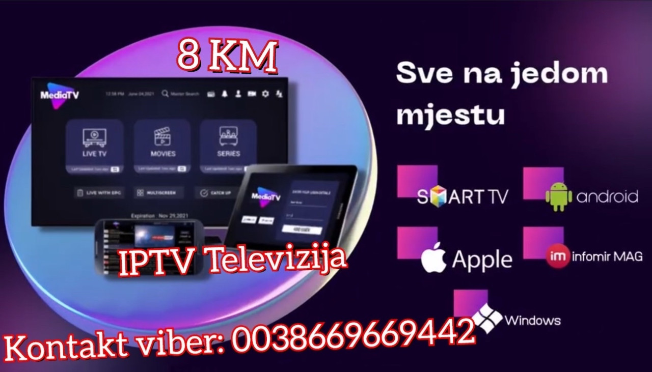 IPTV Televizija +1500 Kanala, +6000 VOD, Visoka Stabilnost Liste - IPTV - OLX.ba