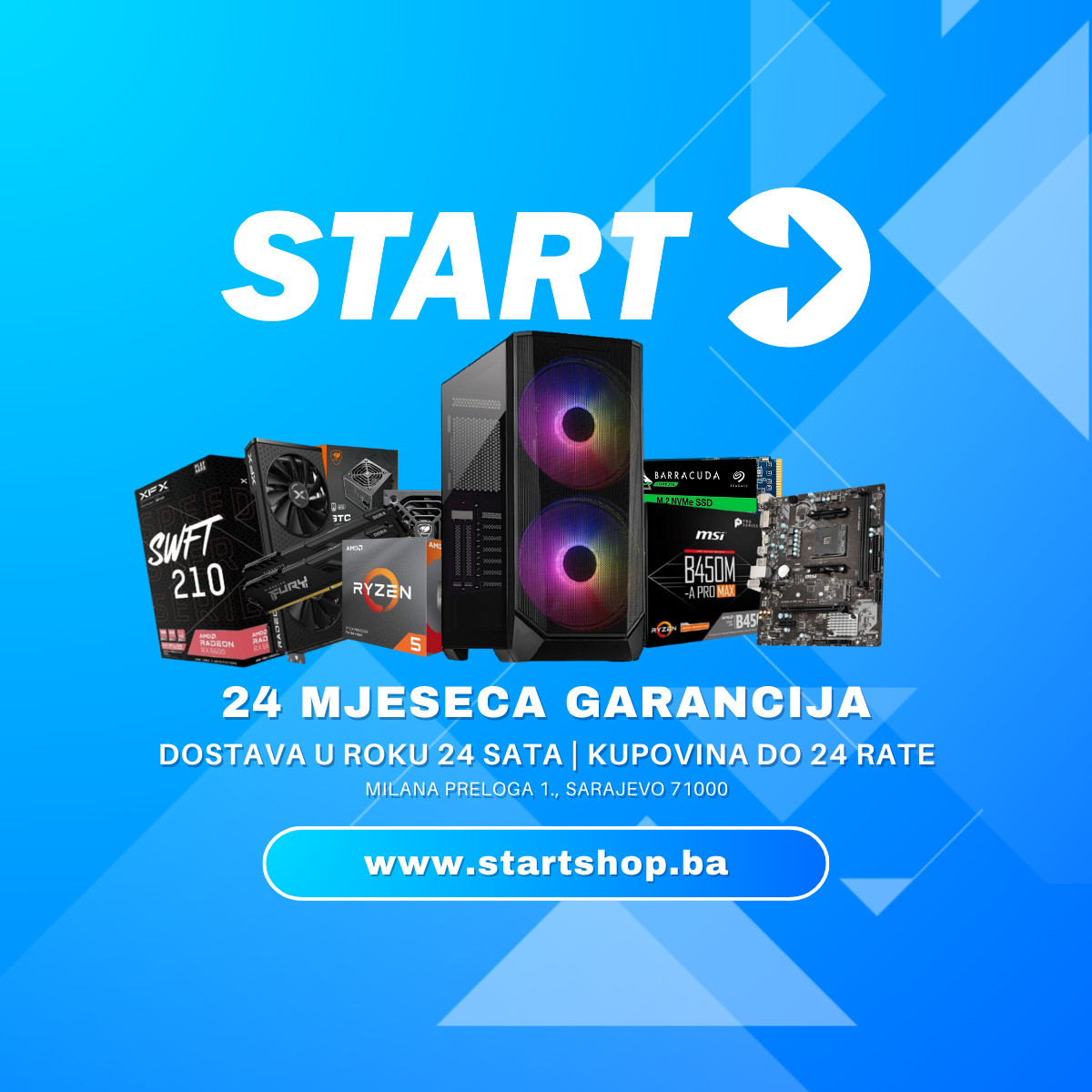 GAMING PC Ryzen 5 3500, 16GB, 500GB M.2, RX-6600 8GB - Desktop Računari ...