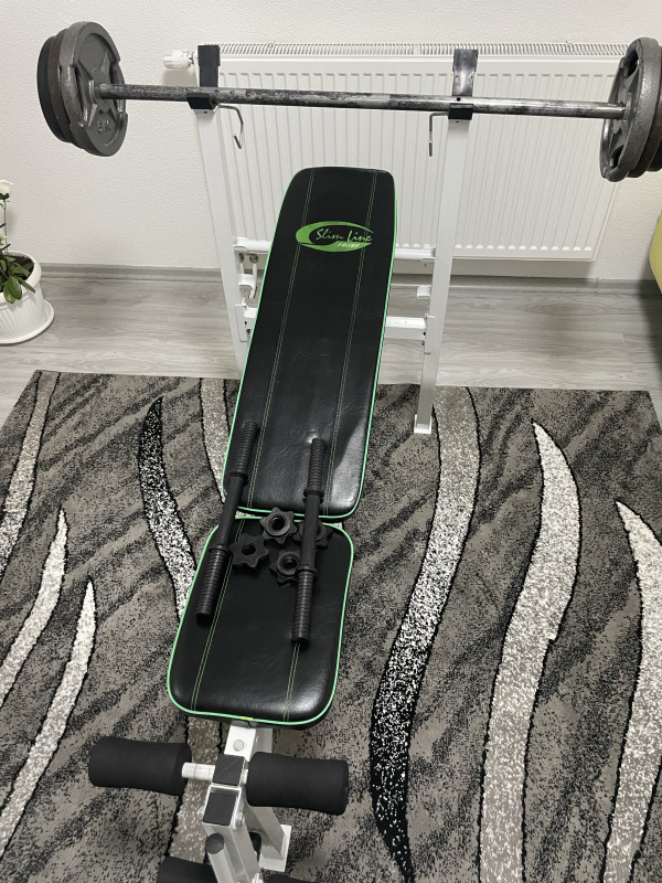 Bench klupa sa šipkom, tegovima i bucicama - Tegovi i bučice - OLX.ba