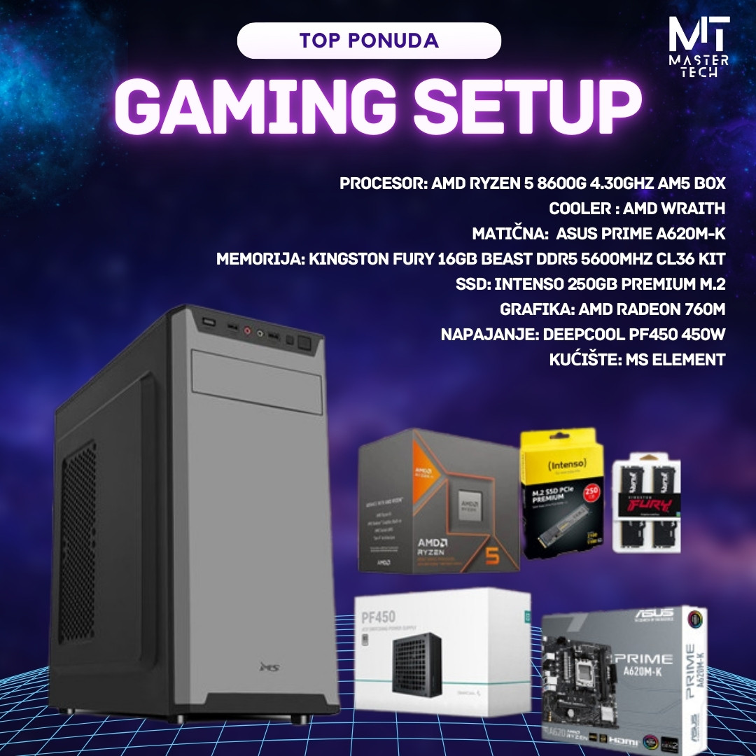 Gaming PC AMD RYZEN 5 8600G 16/250gb - Desktop Računari - OLX.ba