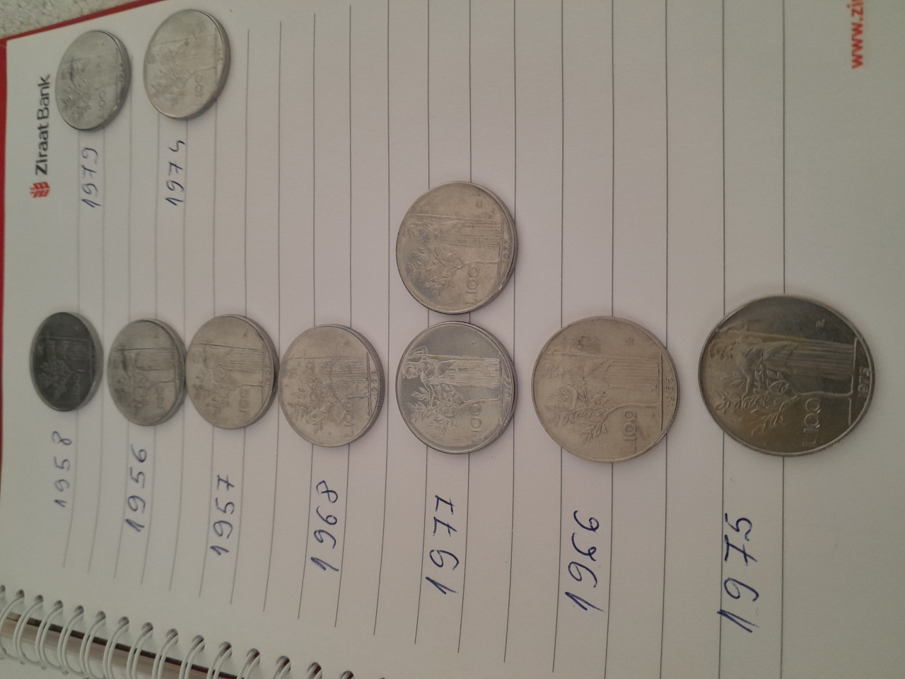 Kovanice 100 lira 1956-1979 lot 10 komada - Kovanice - OLX.ba