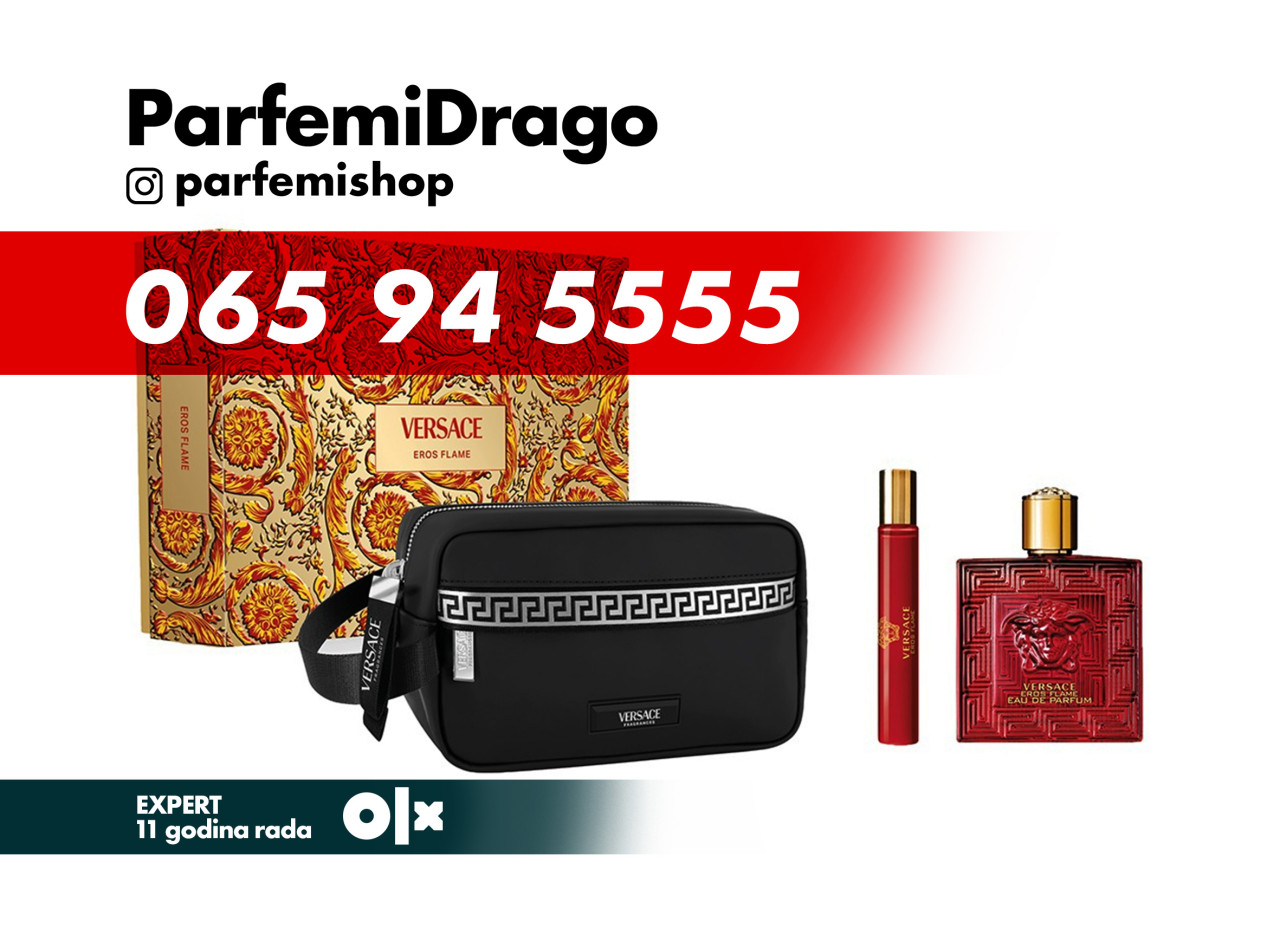 Versace Eros Flame set 100ml EDP + 10ml EDP + Neseser - Muški parfemi ...
