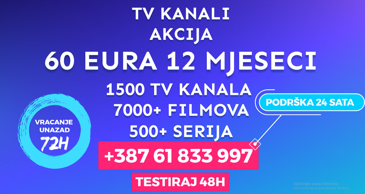 IPTV KANALI 1500+ HD/FHD/VIDEOTEKA 2024/SMART/TV/MAG/ANDROID - IPTV - OLX.ba