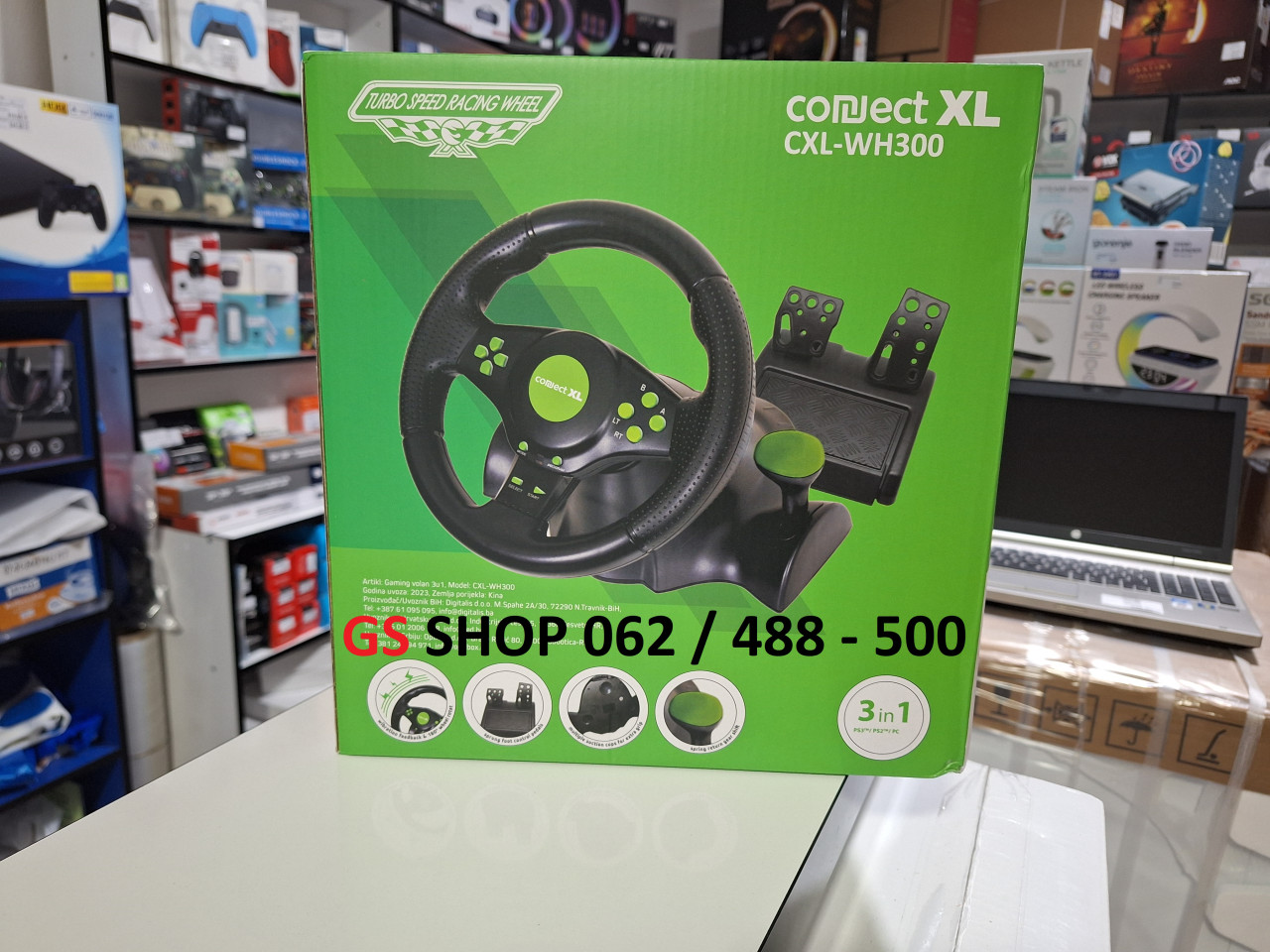 Gaming volan 3u1 CONNECT XL CXL WH300 PS2/PS3/PC - Volani za PC i ...