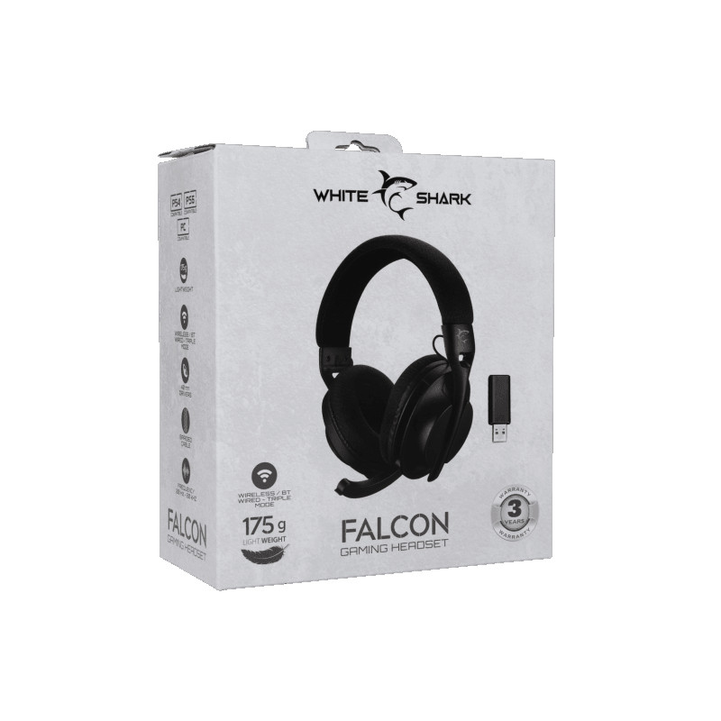 White Shark HEADSET WGH-2441 FALCON Black - Wireless - PC slušalice ...
