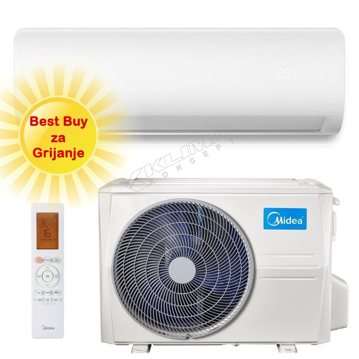 Midea Xtreme 3.5KW MSAGBU-12HRDN8/MOX102-12HFN8 - Klima uređaji - OLX.ba