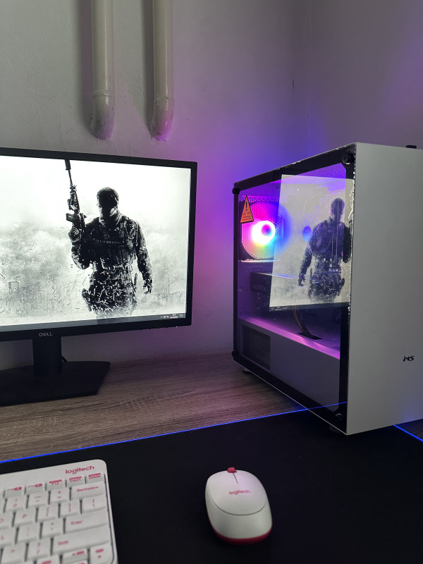 GAMING BIJELI RACUNAR PC i5 3470 , RX 580 8GB , RGB - Desktop Računari ...