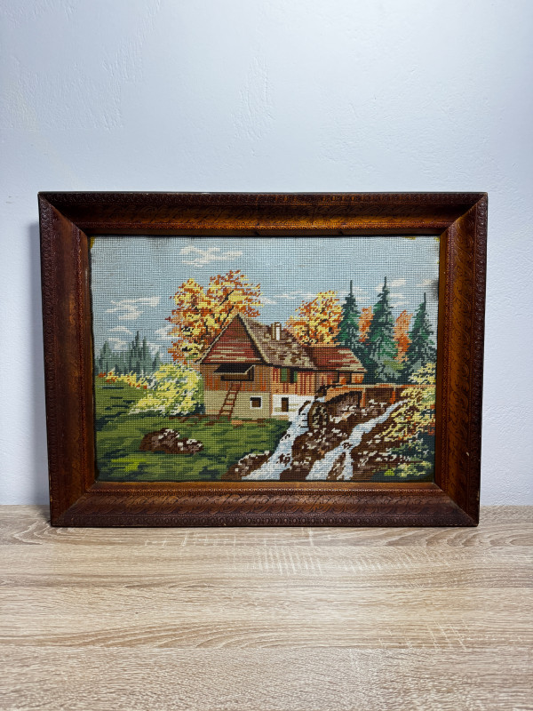 Goblen - Mlin - drveni ram 52x37 - Antik slike i gobleni - OLX.ba