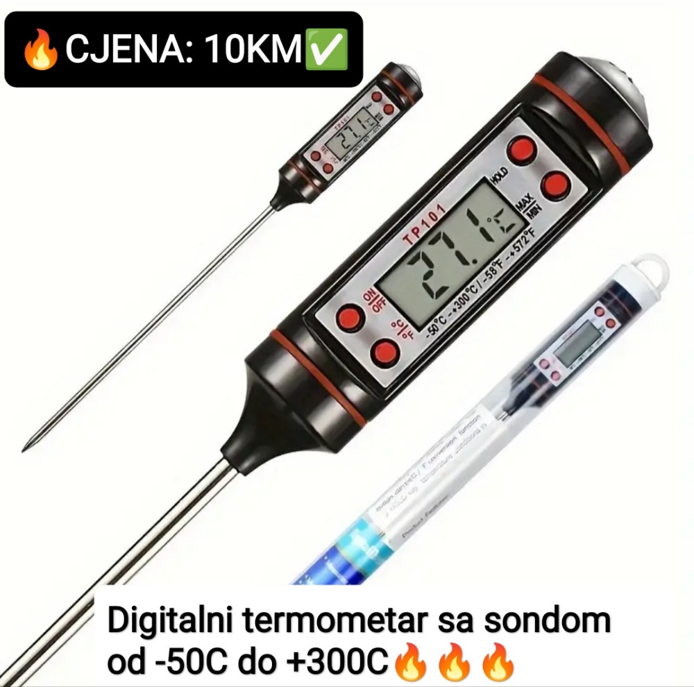 Digitalni termometar sa sondom -50C i +300C - Termometri - OLX.ba