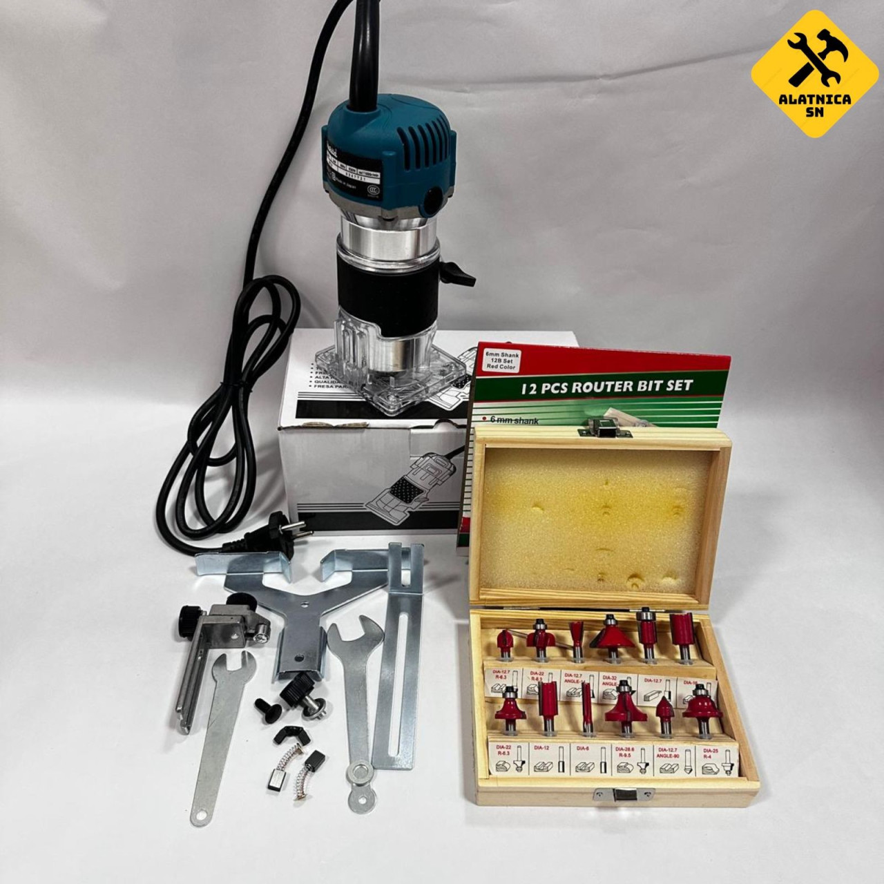 Frezer za drvo 6 mm 930 W + set glodala prihvat 6mm - Strug/Glodalice ...