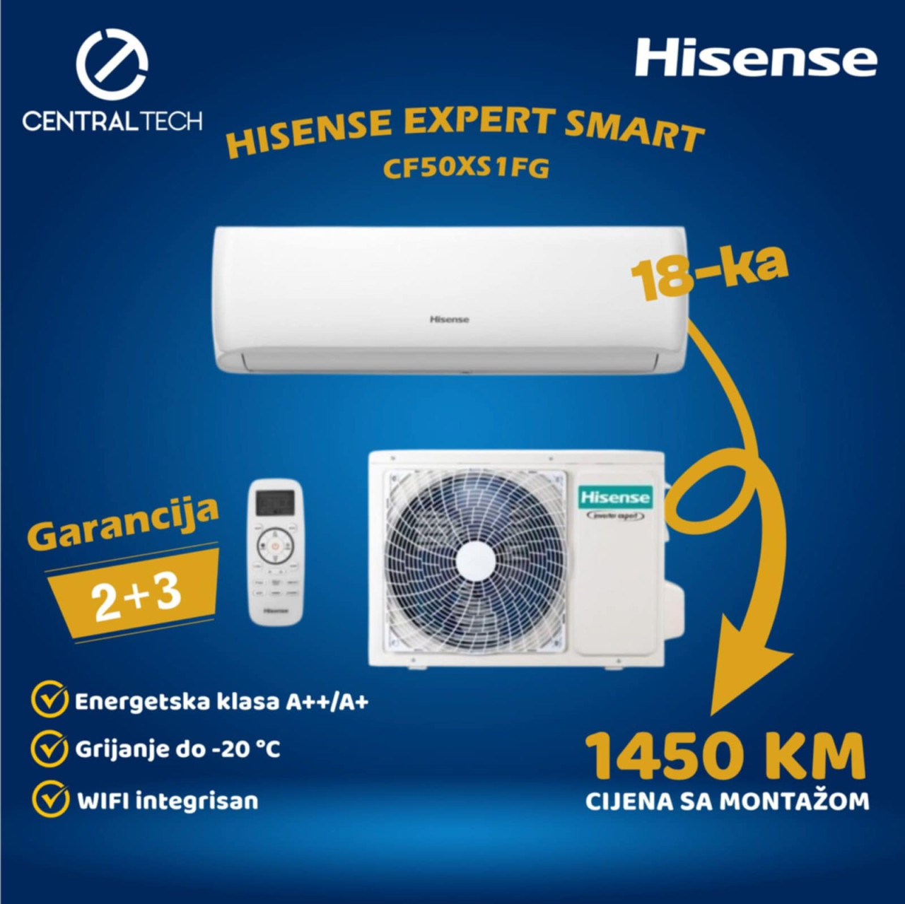 HISENSE EXPERT SMART 18 SA UGRADNJOM - Klima uređaji - OLX.ba
