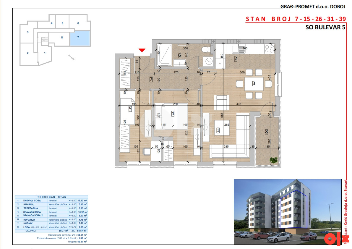 Stan Doboj 59.67m2 - Stanovi i apartmani - OLX.ba