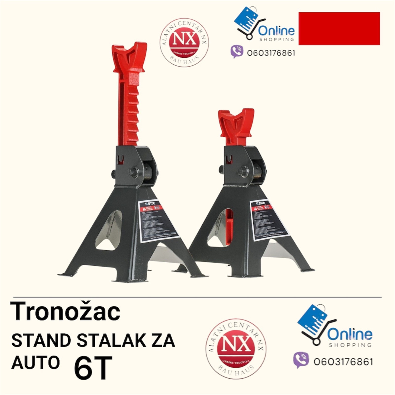 Tronožac STAND STALAK ZA AUTO 6T (2 komada) - Dizalice za automobile ...