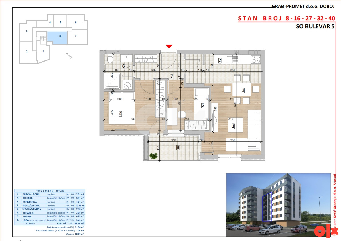 Stan Doboj 52.56m2 - Stanovi i apartmani - OLX.ba