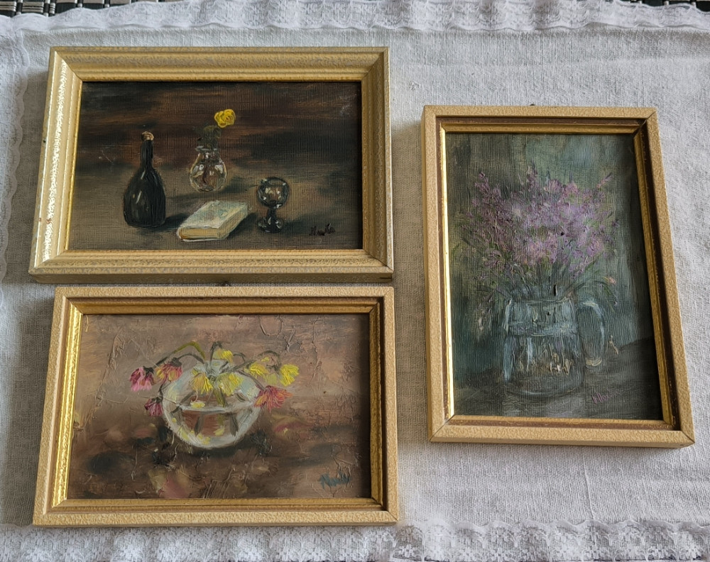 Set tri slike - slika minijatura - mrtva priroda Nada Martinovic - Umjetničke slike - OLX.ba