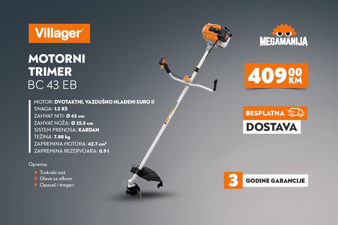 VILLAGER Trimer za travu BC 43 EB - Kosilice i Trimeri za vrt - OLX.ba