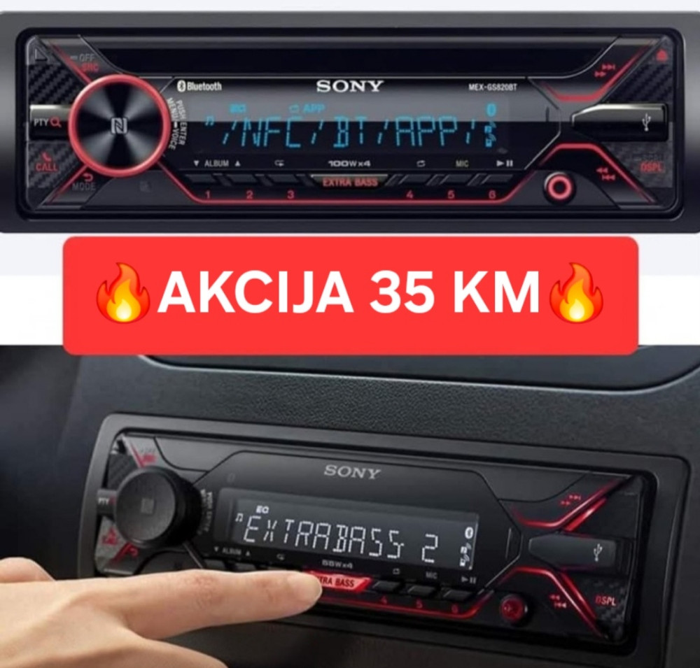 BLUETOOTH RADIO SONY MP3 ZA AUTO NAJBOLJI NA TRŽIŠTU FM - CD/DVD/MC ...