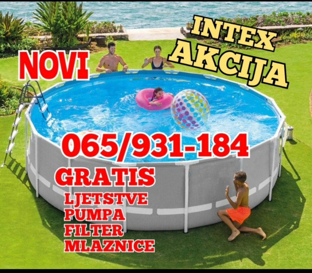 BAZEN INTEX 366X100 GRATIS LJESTVE PUMPA 065/931-184 BAZENI INTEX - Bazeni - OLX.ba