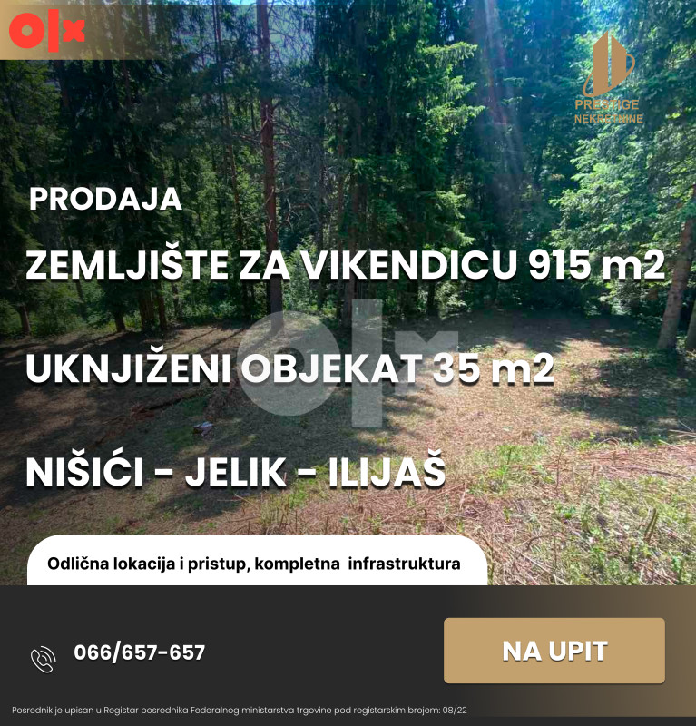 Zemljište za vikendicu 915m2 - OBJEKAT 35 m2 - JELIK NIŠIĆI - Zemljišta ...