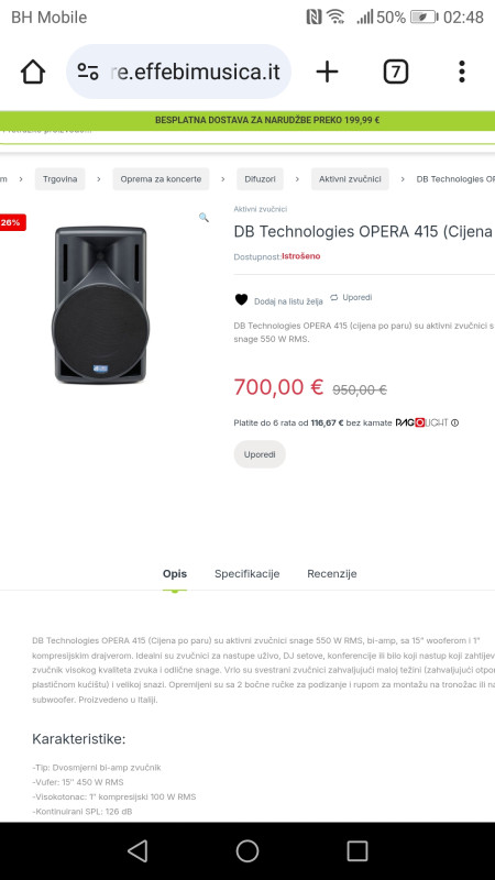 DB Technologies OPERA 415 - Zvučnici i zvučne kutije - OLX.ba